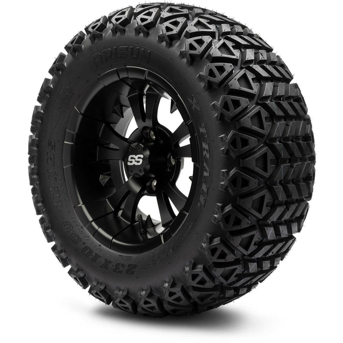 MODZ® 12" Vampire Matte Black - Lifted Tires and Wheels Combo ...