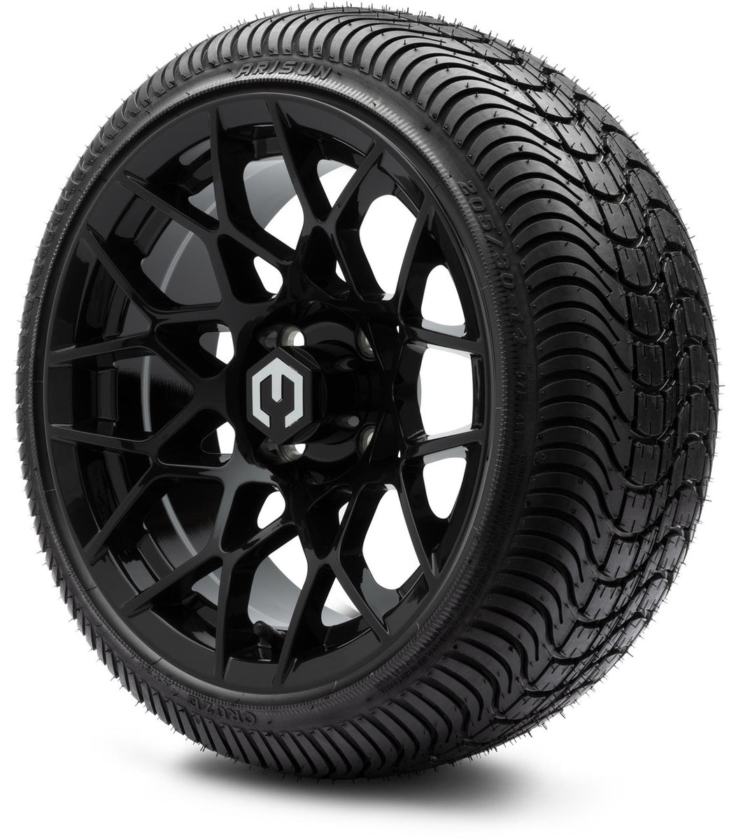 MODZ® 14" Blitz Glossy Black - Low Profile Tires and Wheels Combo ...