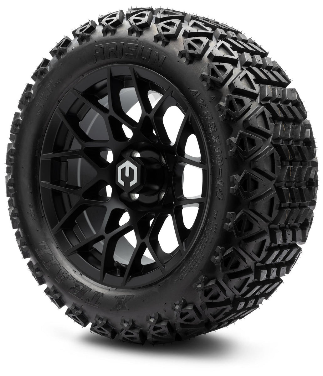 MODZ® 14" Blitz Matte Black - Lifted Tires and Wheels Combo – GolfCartPartz