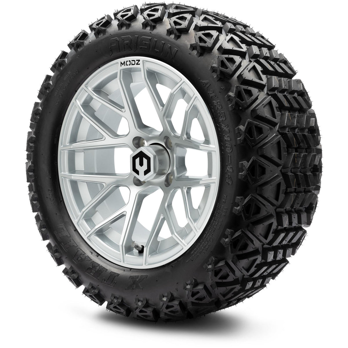 MODZ® 14" Matrix Silver - Lifted Tires and Wheels Combo – GolfCartPartz
