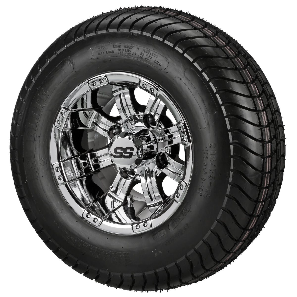 LSI 10' Casino Mirror Wheel and Low Profile Tire Combo – GolfCartPartz