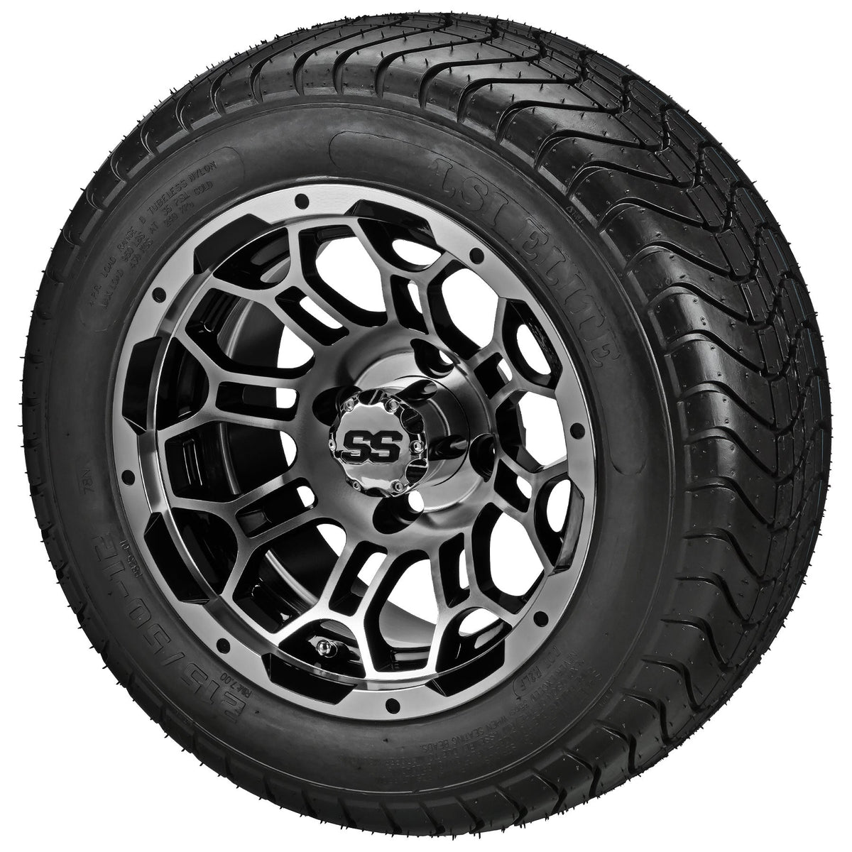 LSI 12' Hercules Black & Machined Wheel and Low Profile Tire Combo ...