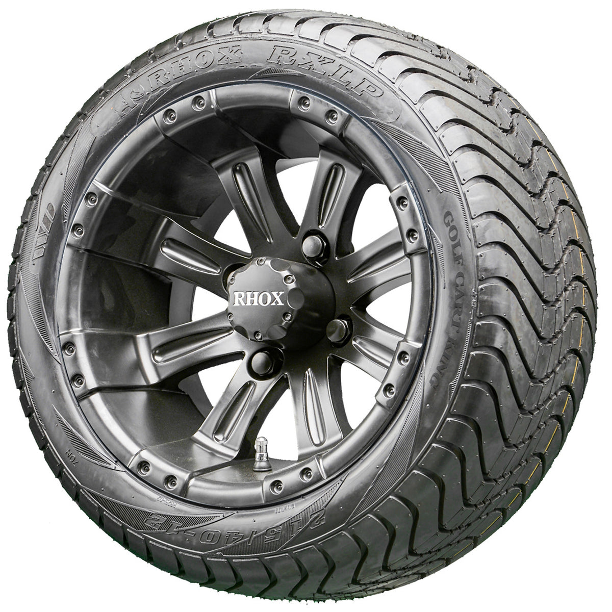 12" RHOX RX184 Black Wheels and LowPro Tires Combo – GolfCartPartz