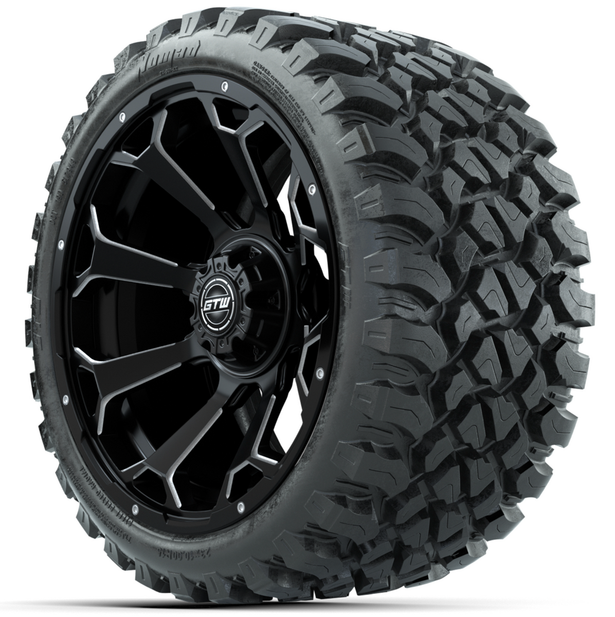 15-Inch GTW Raven Matte Black Wheels with 23' GTW Nomad All-Terrain Ti ...