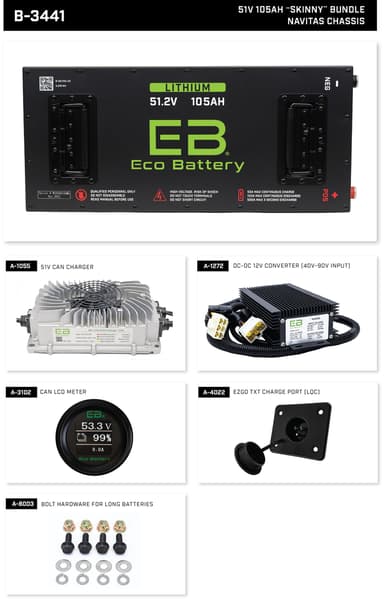 Navitas Chassis Eco Lithium 51v 105Ah Battery Bundle - Skinny ...